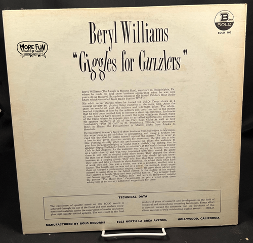 Beryl Williams Pours "Giggles For Guzzlers" Used Vinyl Record | eBay