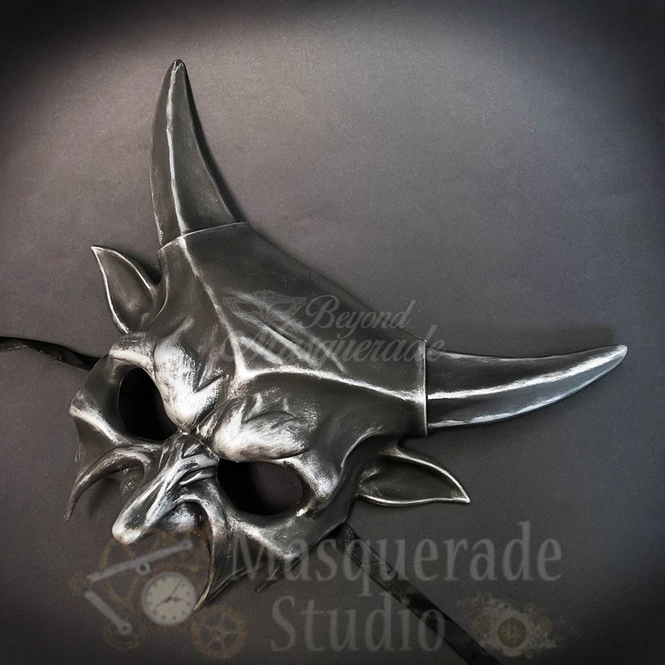 Devil Horns Satanic Demon God Costume Prop Halloween Masquerade Mask ...