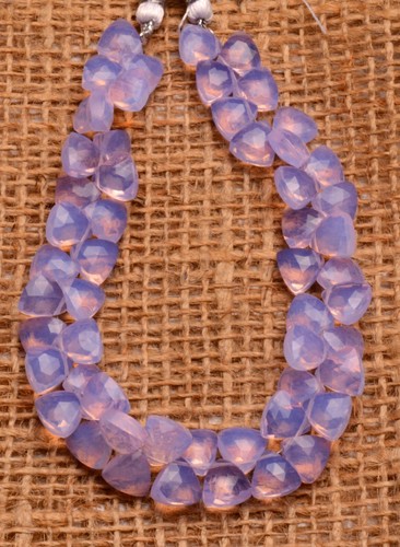 Lavender Color Hydro Quartz Faceted 8mm Size Faceted Trillion Briolette ...