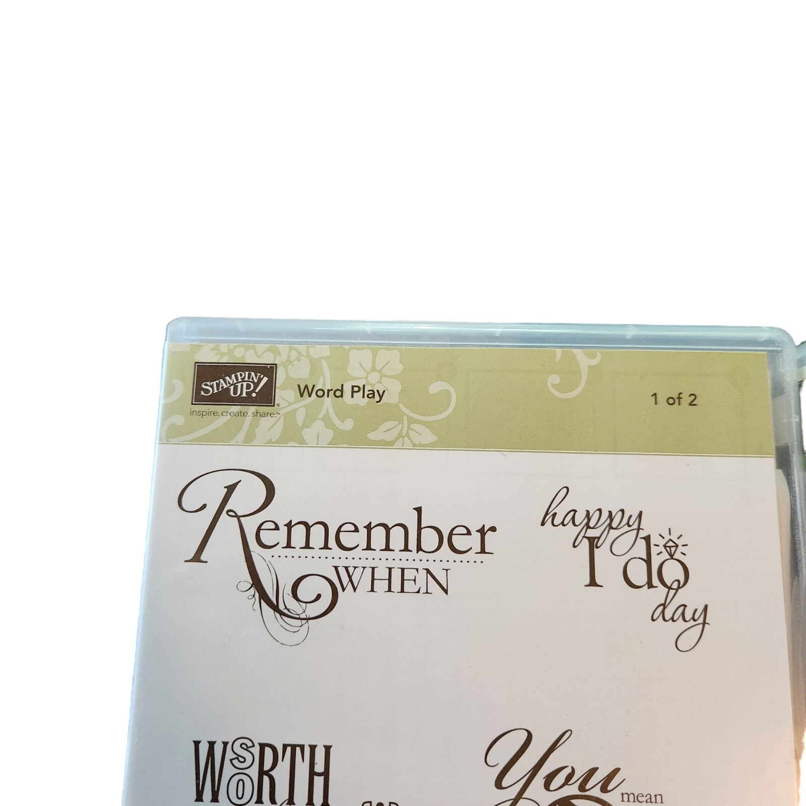 Stampin up Word Play 1 & 2 Clear Mount Rubber STAMPS Retired Set of 12 ...