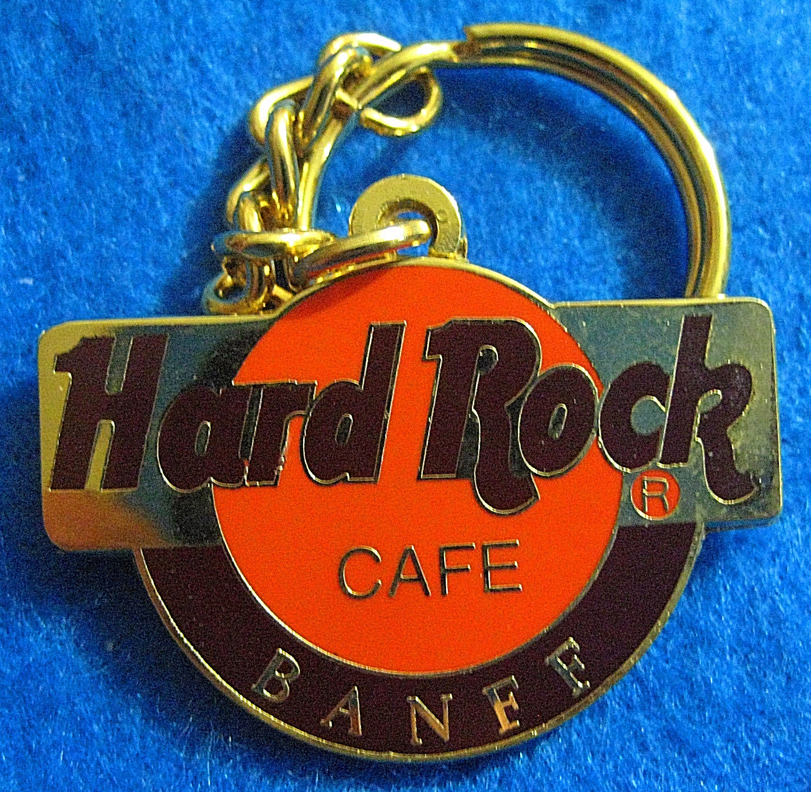 BANFF ALBERTA CANADA DOUBLE SIDED ORANGE LOGO KEYCHAIN Hard Rock Cafe ...