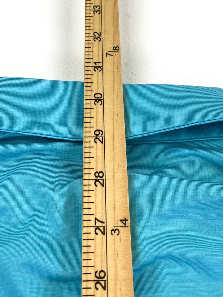 Under Armour Men Loose HeatGear Course Logo Performance Blue Golf Polo ...