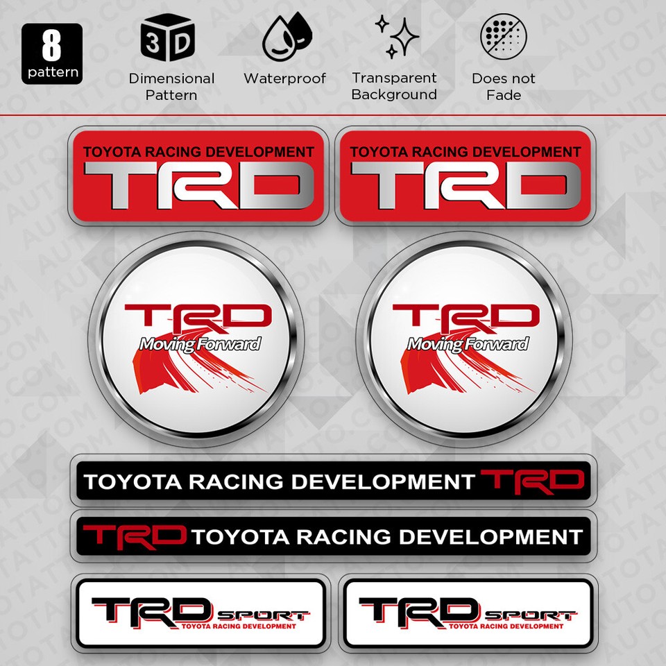 Toyota TRD Racing Sport Moving Forward Car Logo 3D Sticker Vinyl Decal ...