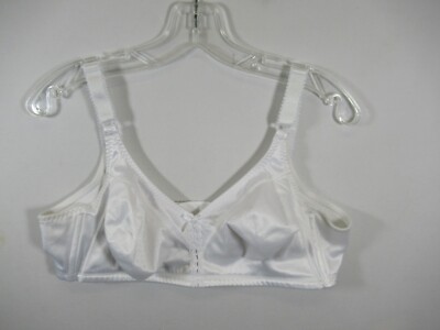Bali Double Support Satin Bra 42C White Wireless Unlined 3820 | eBay