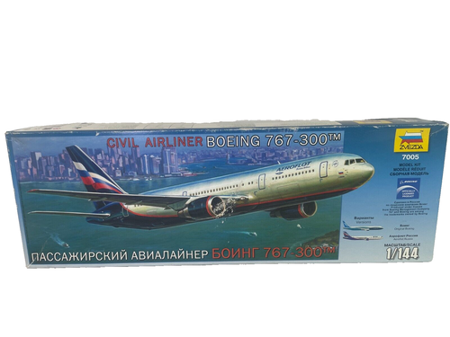 Zvezda 1/144 Boeing 767-300 Plastic Model Kit Aeroflot Gray Open Box ...