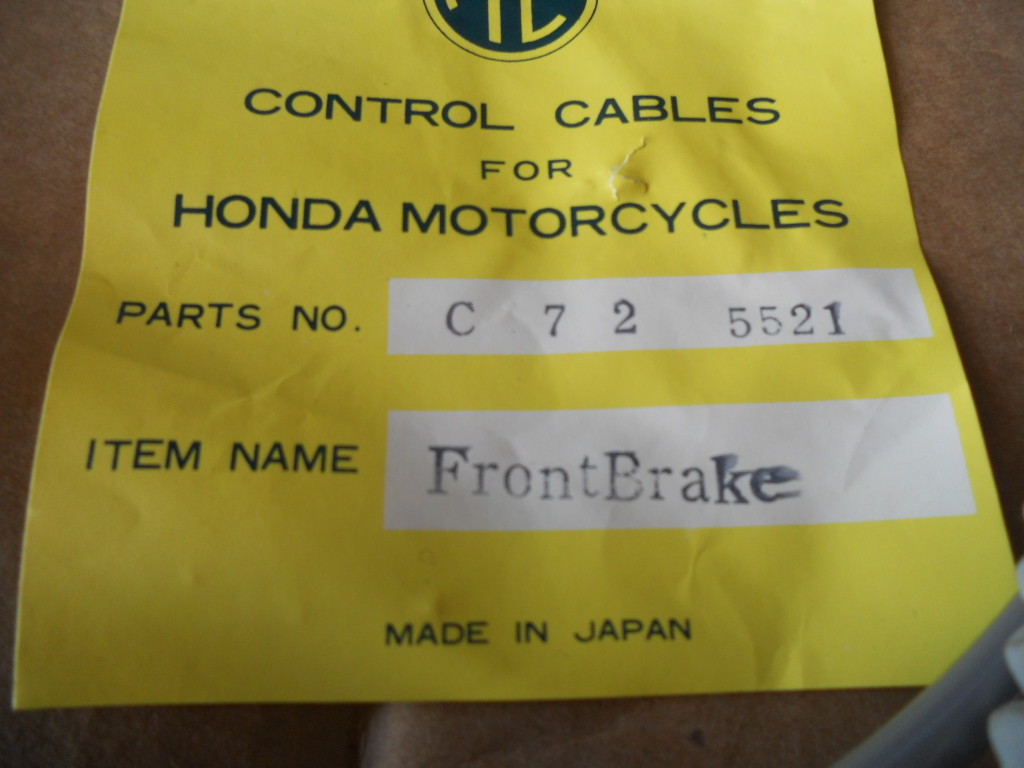 NOS MC Brand Front Brake Cable Fits: C72 C77 C72 5521 45450-259-000 | eBay