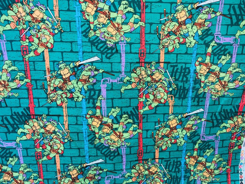 Teenage Mutant Ninja Turtles Fabric TMNT Sewer Pipe Green 100% Cotton ...