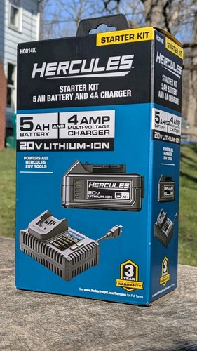 NEW Hercules 20V Lithium-Ion 5AH Battery and 4A 20V/12V Fast Charger ...