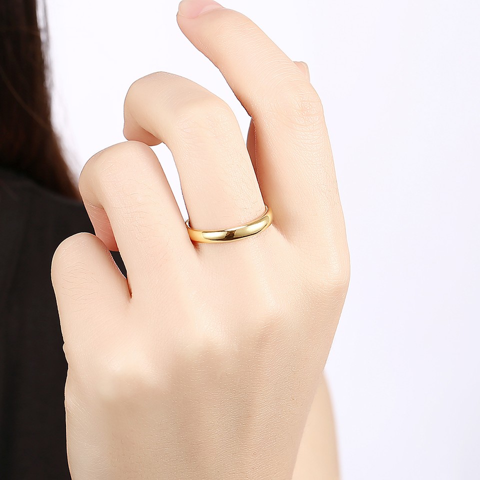 18K Gold Plated Band Wedding Plain Ring For Women B163 | eBay