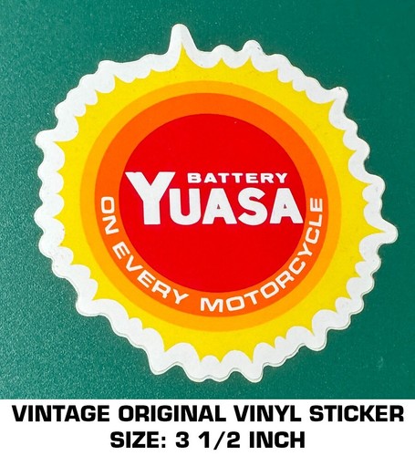 YUASA BATTERY BATTERIE VINTAGE ORIGINAL VINYL DECAL STICKER ...