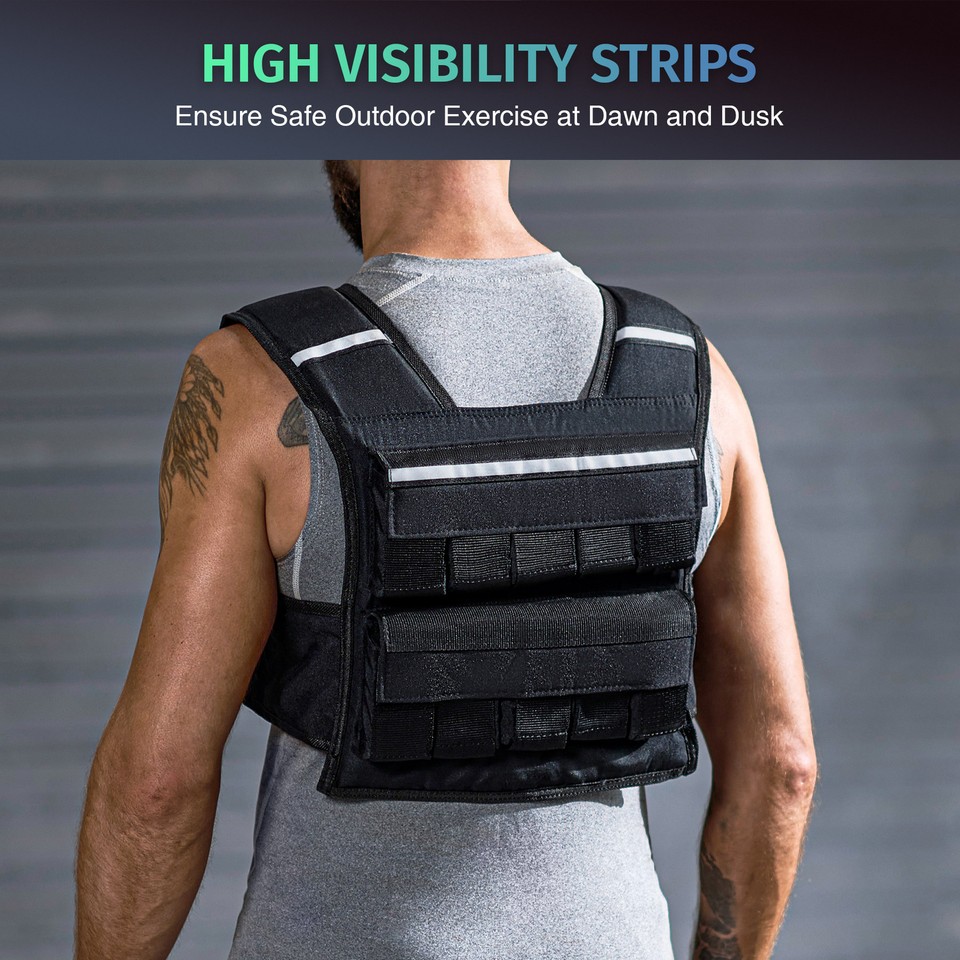 ZELUS 45 lb Weighted Vest with Iron 20 Weights Adjustable Weight Vest ...