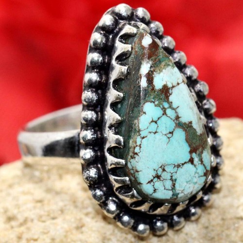 Top Quality New Lander Turquoise 925 Silver Plated Gemstone Ring US 7.5 ...