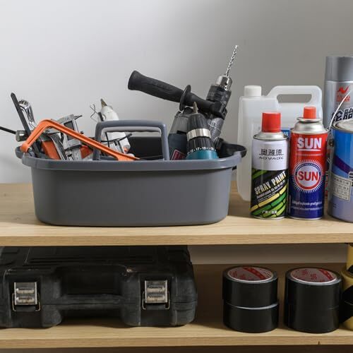 Plastic Cleaning Storage Caddy with Handle, Large Shower Transparent ...