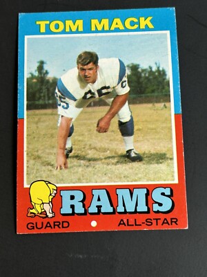 1971 Topps Football #94 Tom Mack EX+ HOF Los Angeles Rams Michigan Set ...