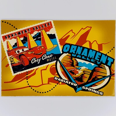 Disney California Adventure Postcard Radiator Springs Ornament Valley ...