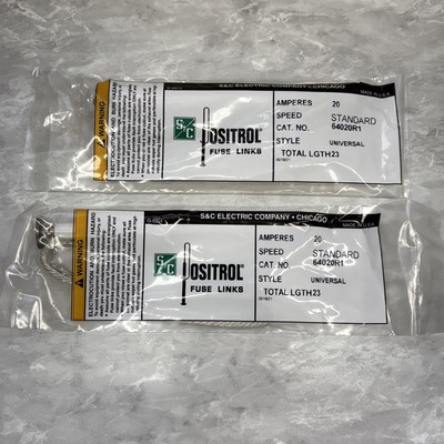 S&C Positrol Fuse Links 50 AMP 64020R1 Standard 23" Long Lot of 2 | eBay