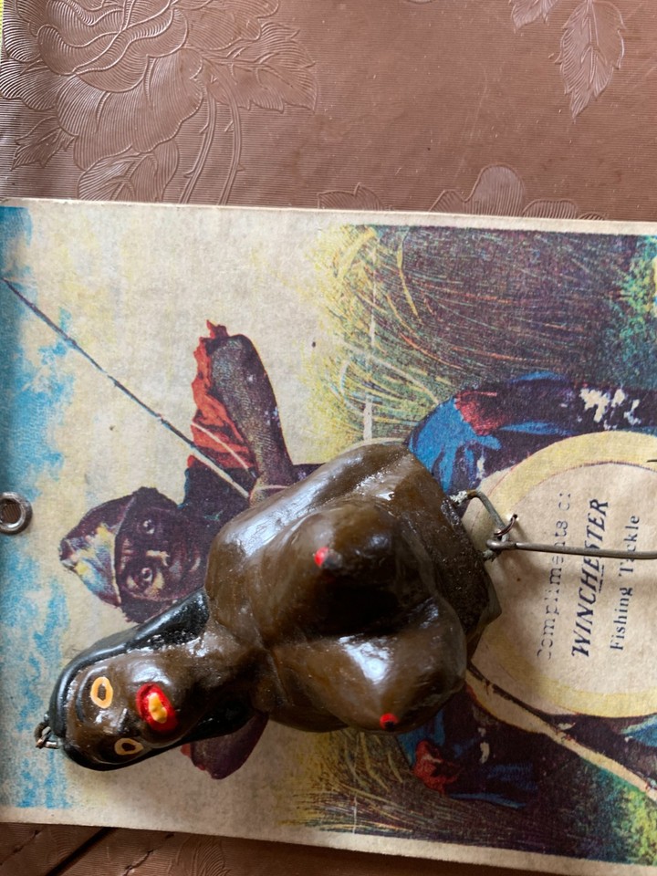 RARE VINTAGE WINCHESTER FISHING TACKLE PROMOTIONAL LURE ON ORIGINAL ...
