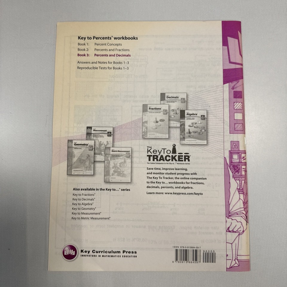 Key To Percents Answers & Notes 1-3, + Student WKBKS 1-3 | eBay