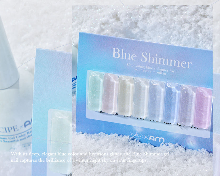 VALLA X AM Blue Shimmer Glitter Gel nail Polish Collection 10ml * 8 Colors Set | eBay
