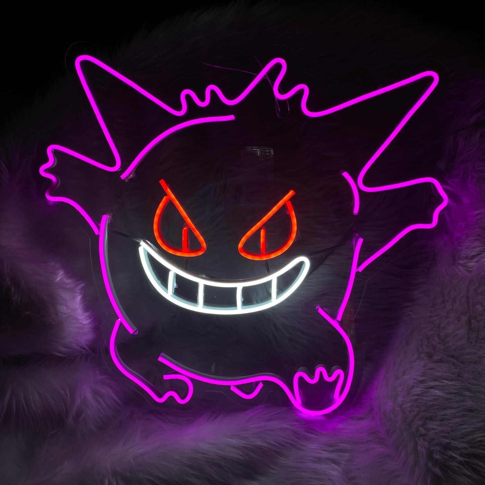 Gengar Neon Sign, Gengar Anime Bedroom Wall Decor, Pokemon Neon Sign ...
