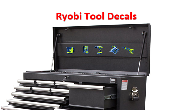 Ryobi Decal Sticker Set Tools Drill saw Battery fun toolbox decorate 11 ...