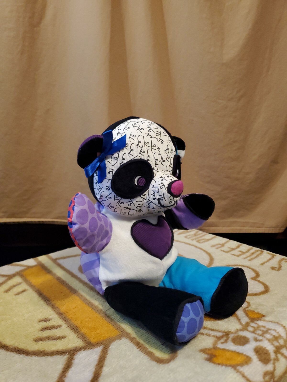 Britto Popplush for Enesco Approx 15” Jackson The Panda Bear Purple ...