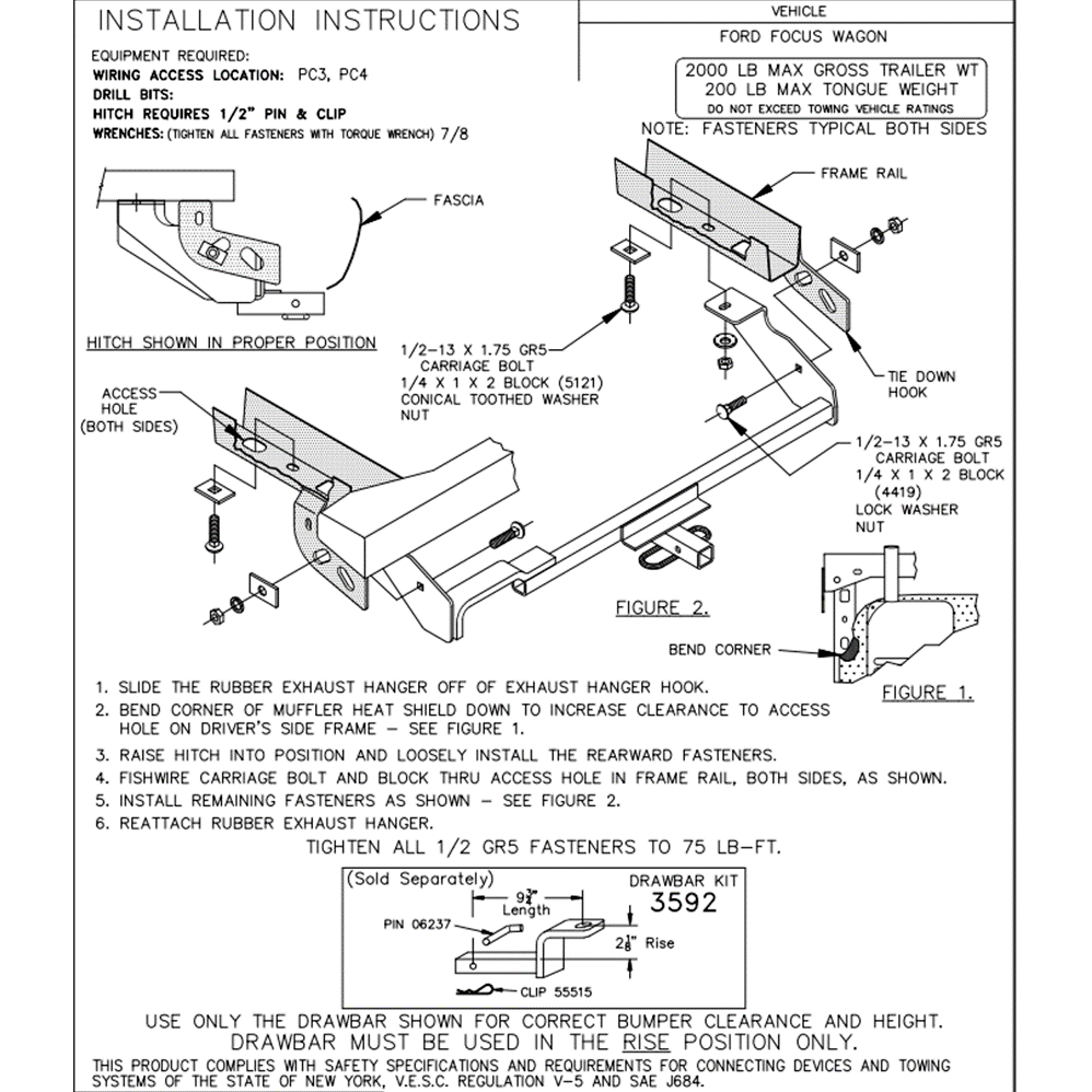 Draw-Tite 24826 Trailer Hitch Class I, 1-1/4 in. Receiver Fits 09-13 ...