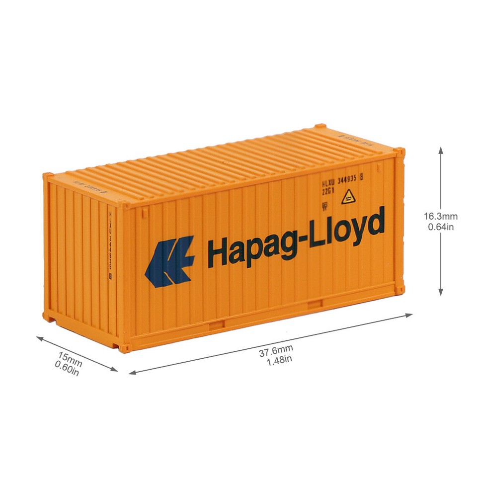 3pcs N Gauge 1:160 20ft Shipping Container 20' Cargo Box with Magnets ...