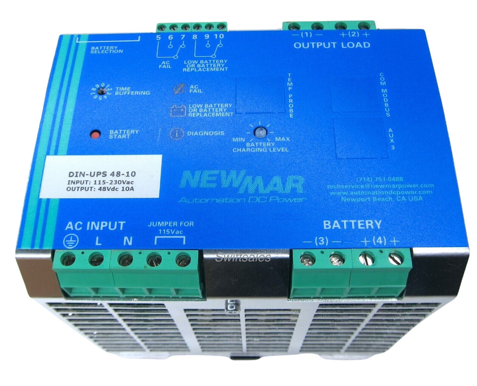 NewMar 48VDC 10A DIN Rail Power System (DINUPS48-10) for sale online | eBay