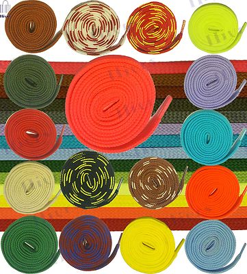 Flat Coloured Shoe Trainer Skate Laces Boot Laces High quality New ...