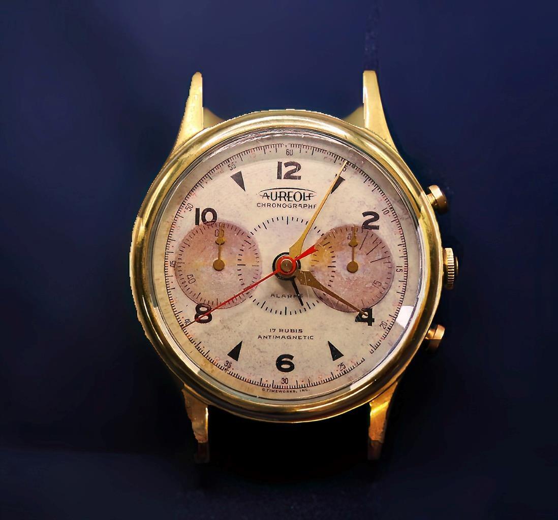 UNIQUE AUREOLE CHRONOGRAPH ALARM CLOCK BY TIME WORKS, BATTERY, RUNNING ...