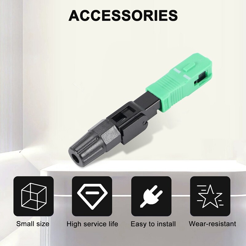 10Pcs Sc/ Fiber Optic Connector Embedded Single Mode Component Fiber ...