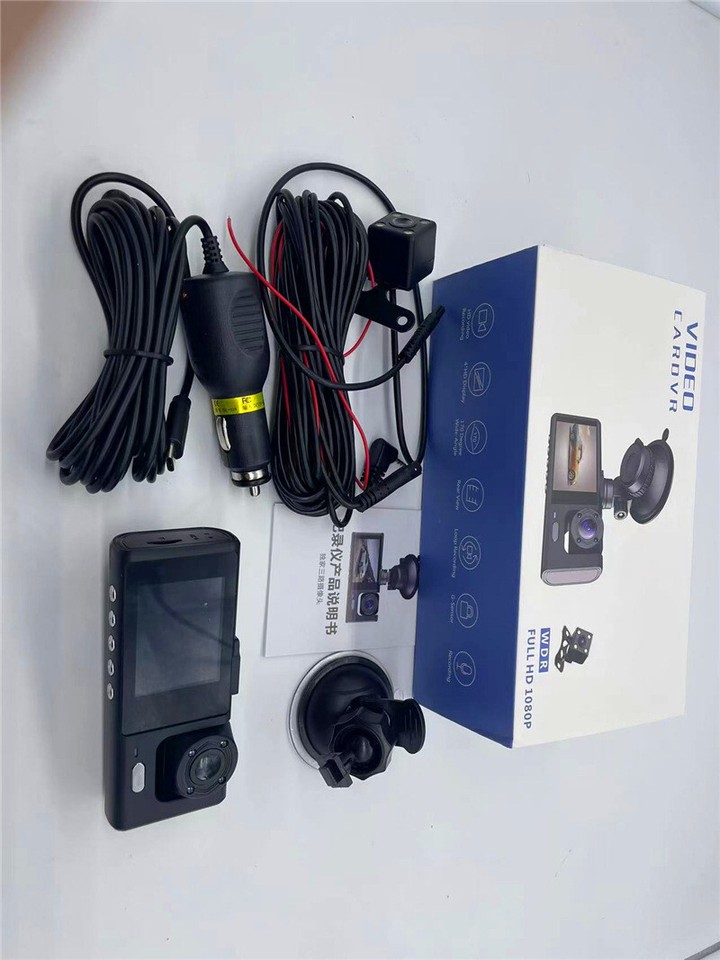 170° HD Car Dash Cam Front/Rear/Inside DVR Video Recorder Camera ...