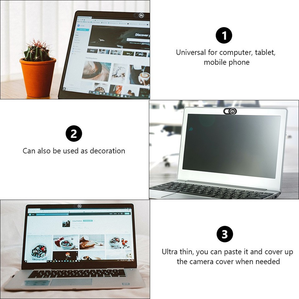 3PCS Cover Slide No Photo Pattern Slim Webcam Cover Sticker | eBay ...