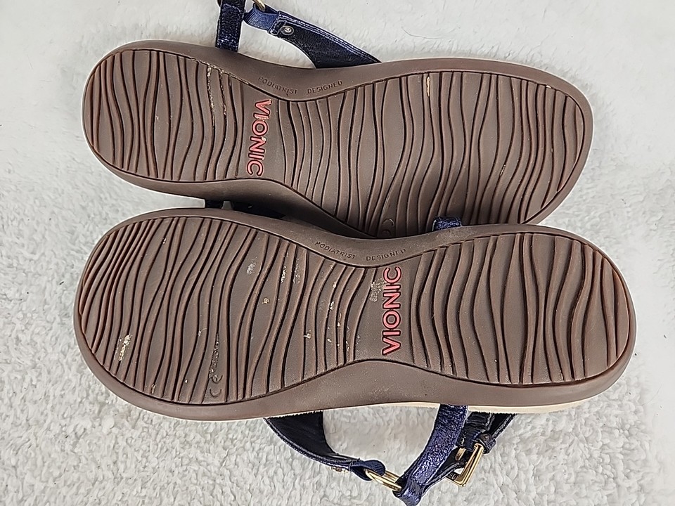 Vionic Kirra Womens Sz 6.5 Purple Wedge Sandals Comfort Gold Buckle ...