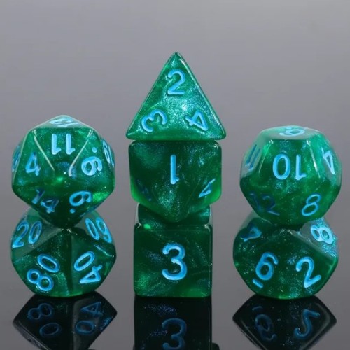 Galactic Dice Acrylic HD Dice Sets - Lake Bottom (Green & Blue) Set of ...