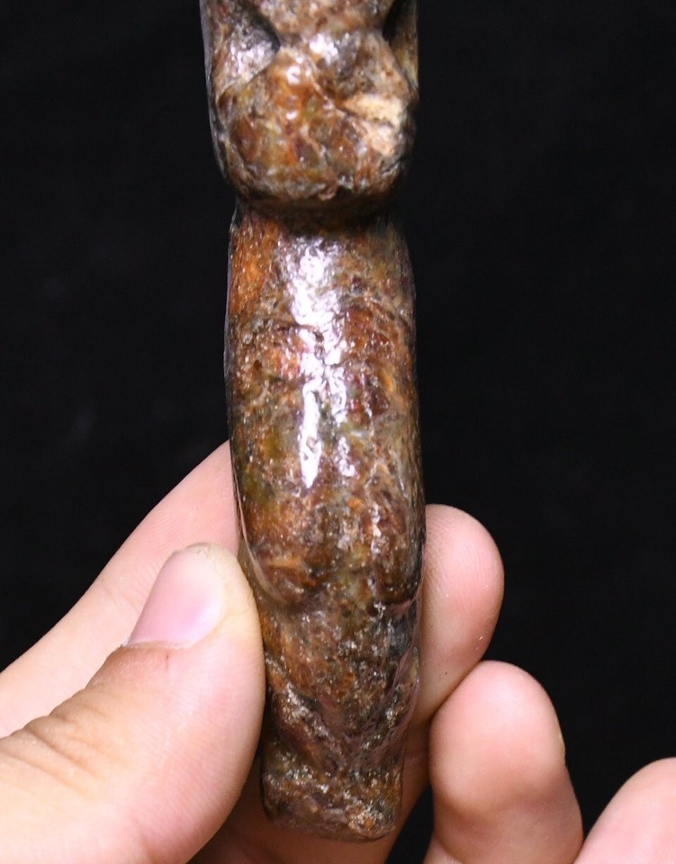 9CM China Hongshan Culture Old Jade Beast Animal Face Exorcism Amuelt ...