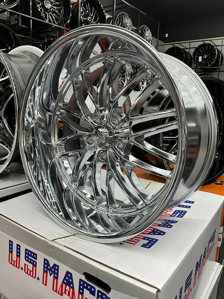 22" SANTA CRUZ CHROME RIMS TIRE WHREEL PACKGEFOR GMC CHEVY C10 OBS ...