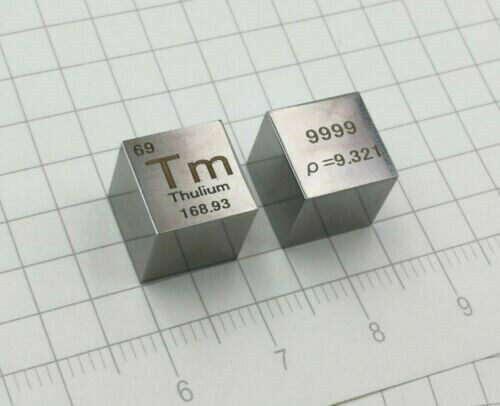 1x 99.99% Pure Thulium Tm 10mm Cube Carved Element Periodic Table ...