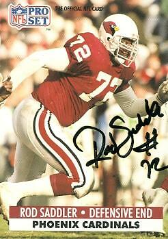 Rod Saddler autographed Football Card (Phoenix Cardinals) 1991 Pro Set ...