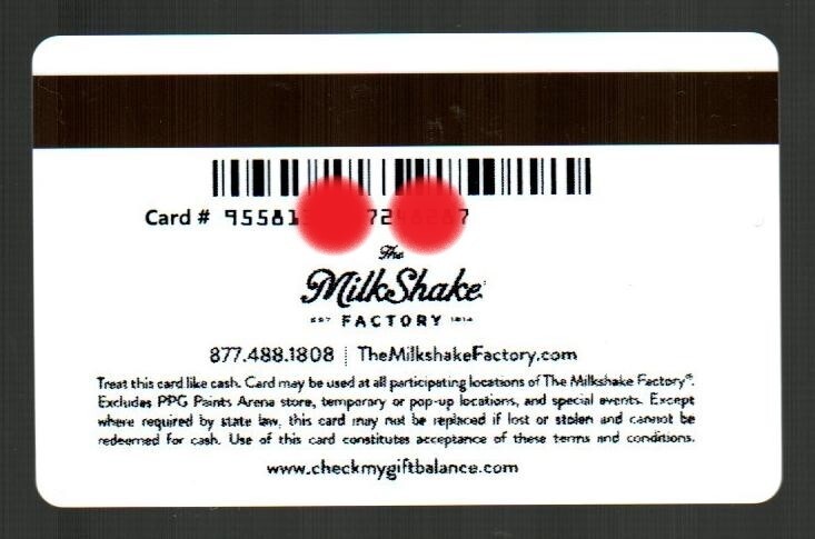 MILK SHAKE FACTORY Jake's Shake, Jake Guentzel, Penguins Gift Card ( $0 ...