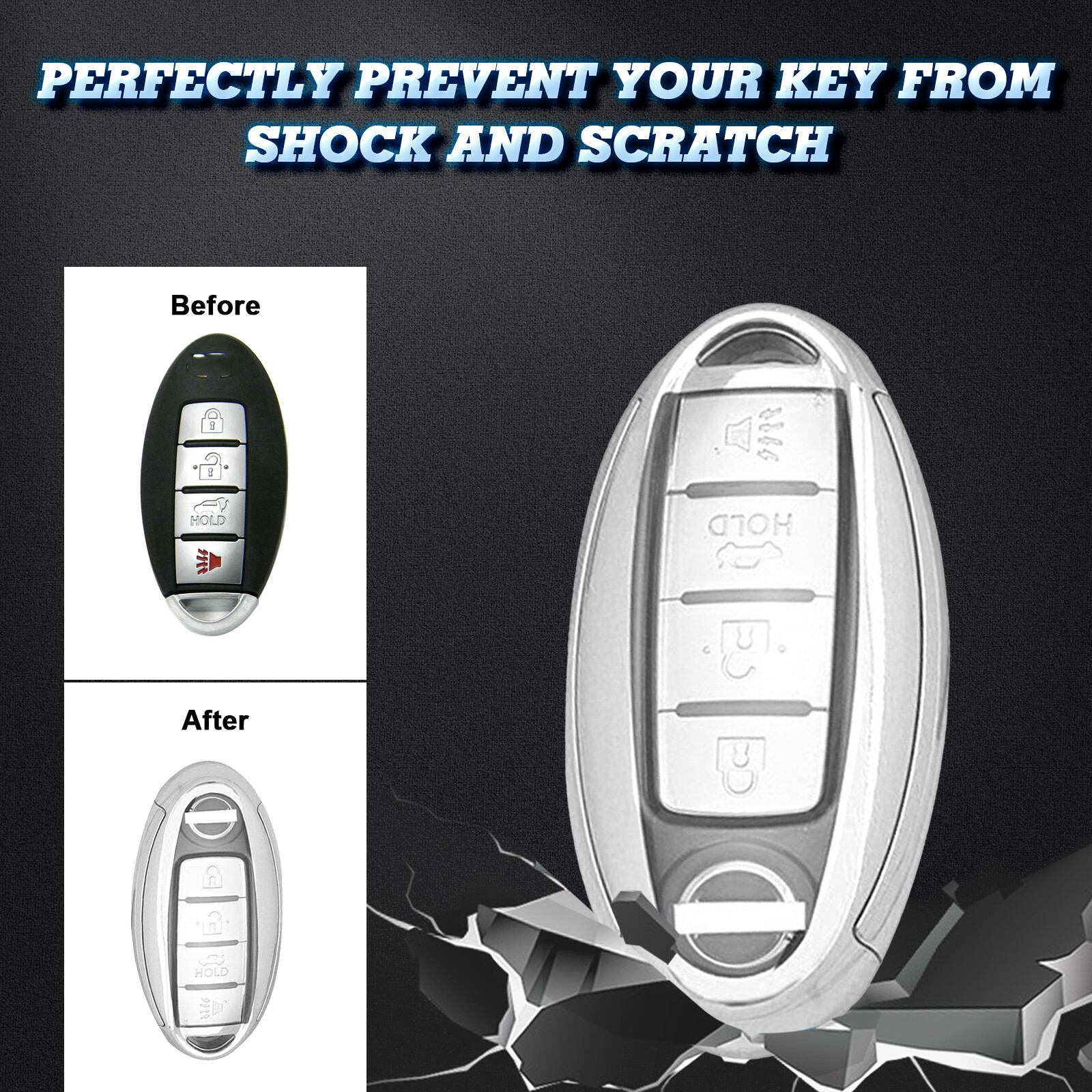 Key Fob Protector Skin Holder Cover For Infiniti QX30 QX70 G37 Nissan ...