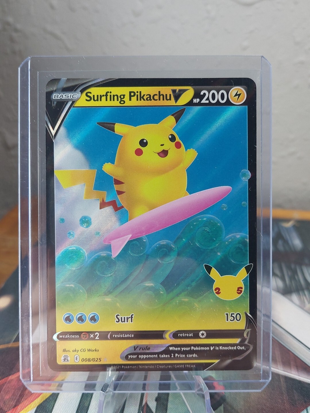 Surfing Pikachu V 2021 Celebrations #008/025 Holo Price Guide - Sports ...