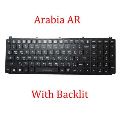 Backlit AR Keyboard For Getac NK5103-03309T-10 Arabia AR Black With ...