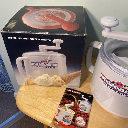 Vintage Ice Cream Maker Donvier Hand Churn Complete With Manual | eBay