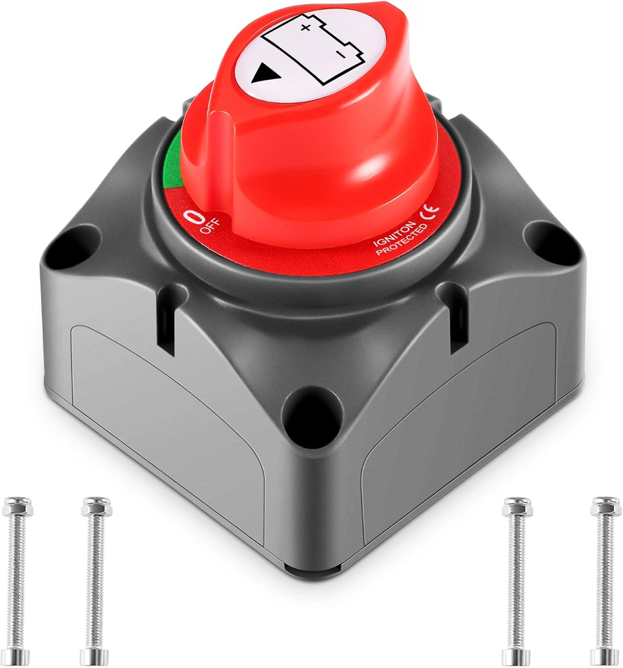 Battery Disconnect Switch, 12V-48V Battery Isolator Switch, 275 Amps ...