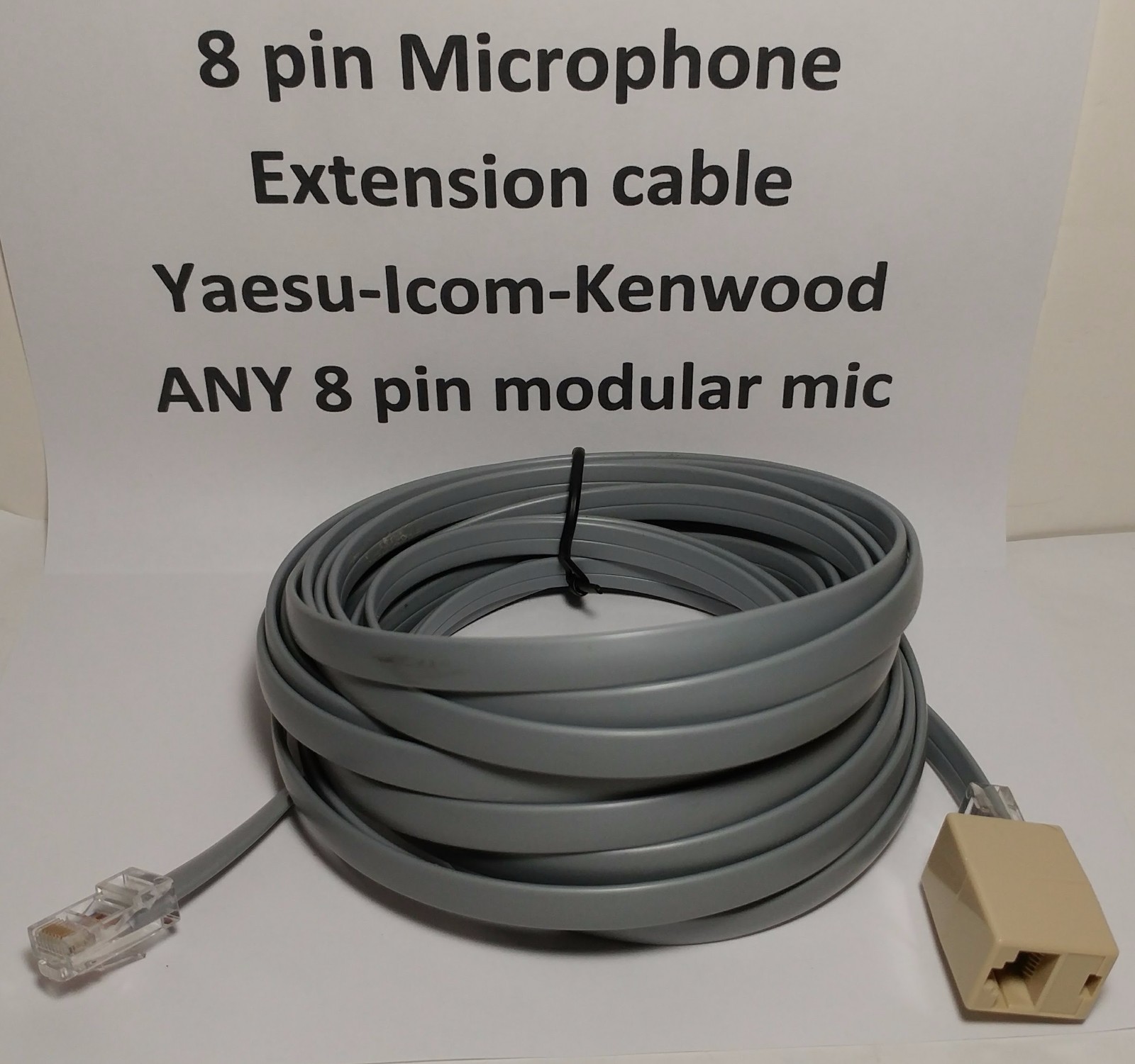 Kenwood Icom Yaesu Microphone Extension Cable DFK-4 PG-4K OPC-440, Now ...