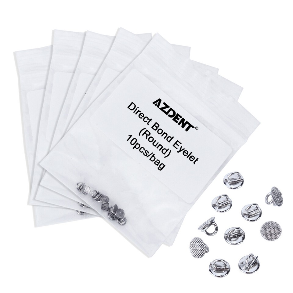 AZDENT Dental Orthodontic Lingual Buttons Bondable Round /Rectangular ...