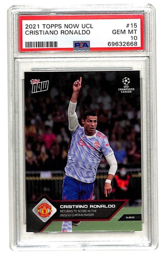 2021 Topps Now UCL #15 Cristiano Ronaldo Returns To Score Goal card PSA ...