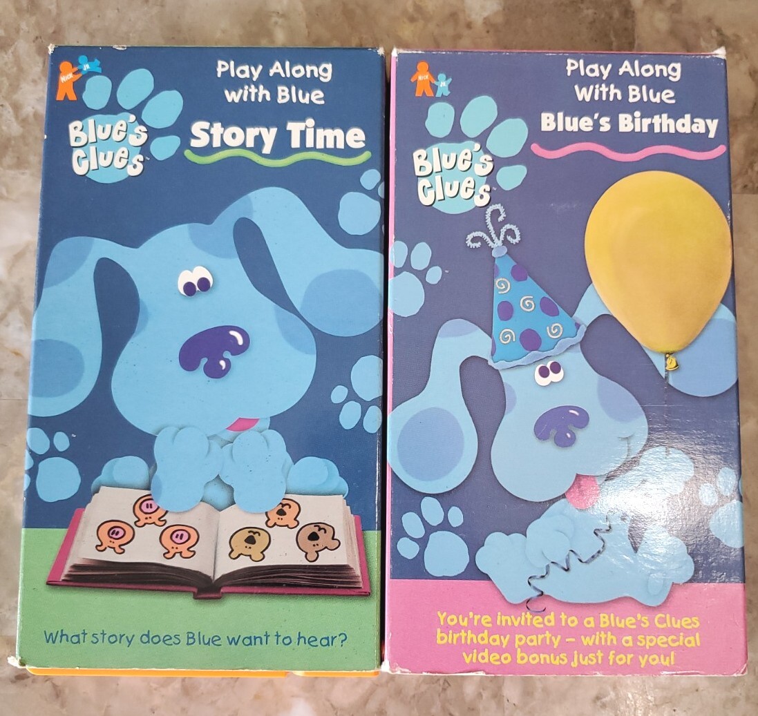 Lot of 2 VHS Blue's Clues Tapes ( Orange ) Story Time, and Blue's ...